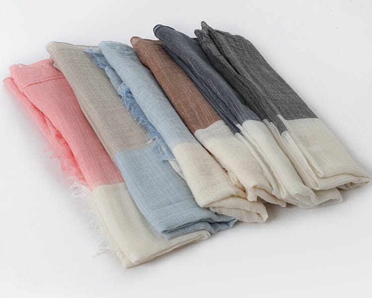 Women Color Matching Patchwork Minimalist Scarf – Babakud