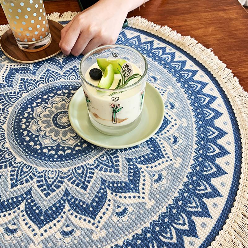 Retro Totem Cotton Linen Circle Tablecloth – Babakud